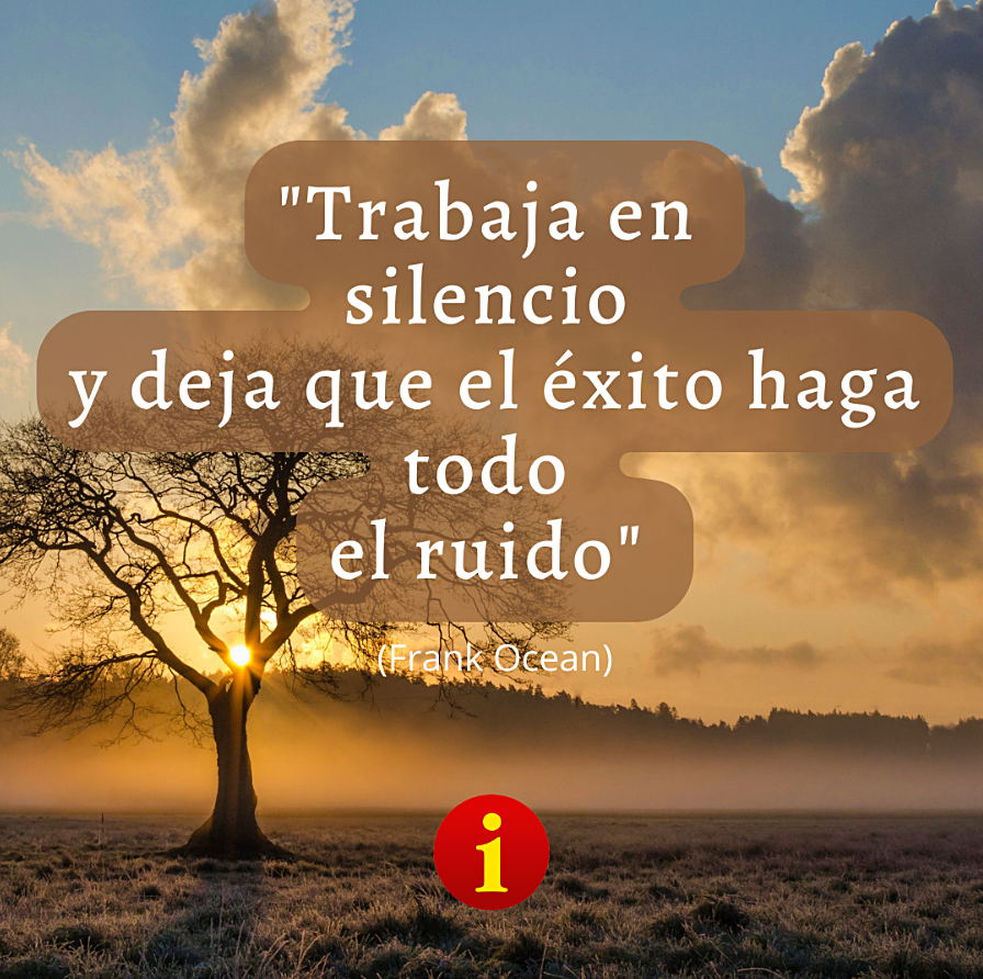 "Trabaja en silencio y deja que el éxito haga todo el ruido ...