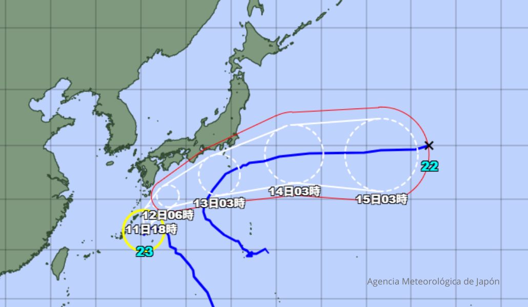 El tifón 23 se encuentra al sur de Amami y avanza hacia Honshu ...