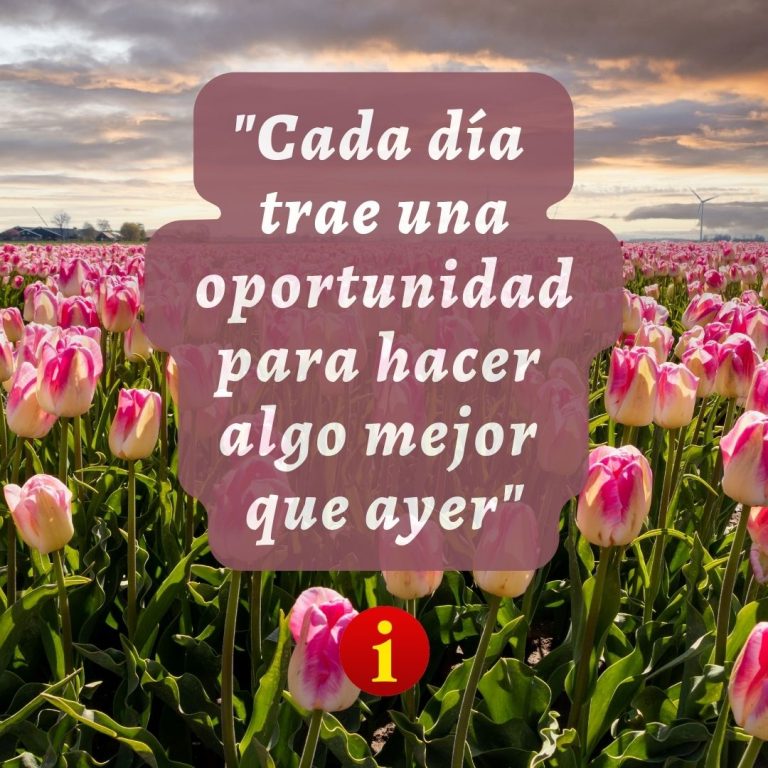 "Cada día trae una oportunidad para hacer algo mejor que ayer ...